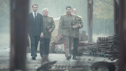Stalin walking with officers, World War ... | Stock Video | Pond5
