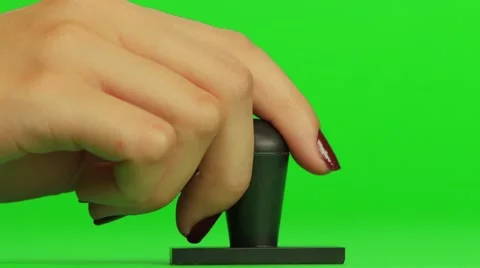 Stamp. Close up. Green screen | Stock Video | Pond5