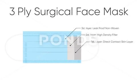 Standard 3 ply mask with three layers and their respective functions ...