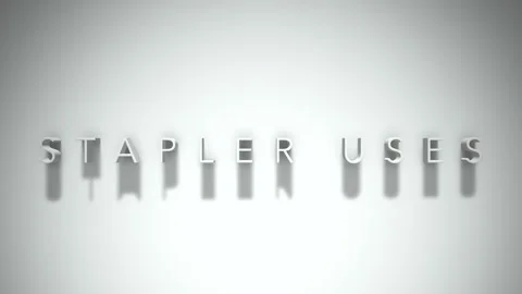 stapler uses 3D title animation white te... | Stock Video | Pond5