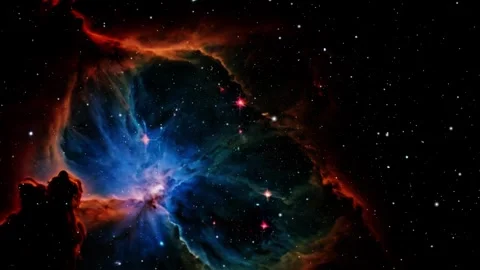 star cluster and nebula shining in unive... | Stock Video | Pond5