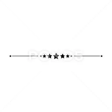 Star frame border horizontal line shape icon for decorative vintage ...