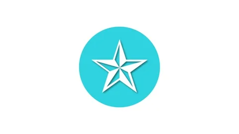 Star icon cyan color simple shape circle... | Stock Video | Pond5