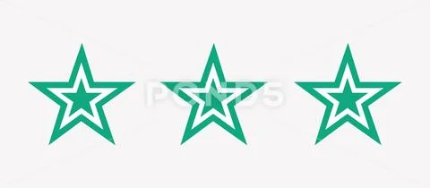 Star icon set. Green star symbol isolated on white background ...