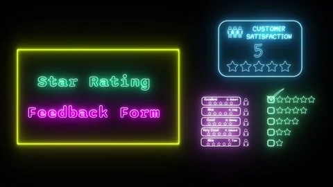 star rating feedback form Neon green-pin... | Stock Video | Pond5