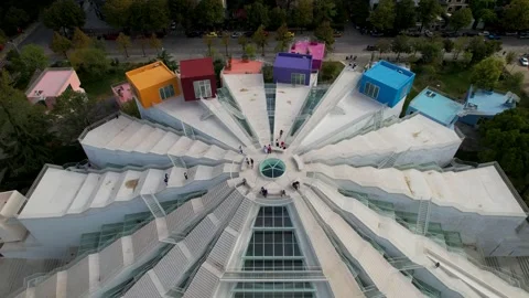 Star Shape Colorful Pyramid of Tirana, a... | Stock Video | Pond5