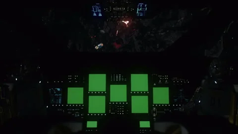 Star Wars spaceship cockpit green screen... | Stock Video | Pond5