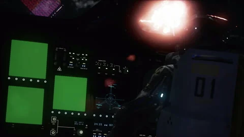Star Wars spaceship cockpit green screen... | Stock Video | Pond5