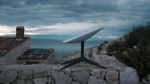 Starlink satellite internet receiver on ... | Stock Video | Pond5