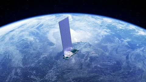 Starlink satellite orbiting in space.Sat... | Stock Video | Pond5