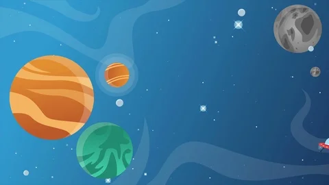 stars in space with animated cartoon obj... | Stock Video | Pond5