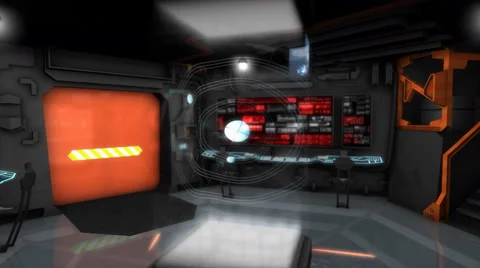 Starship command room, science fiction s... | Stock Video | Pond5