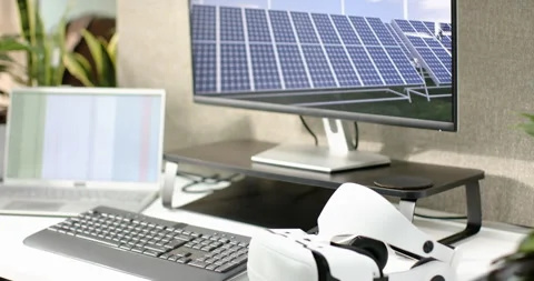 At start camera is shifting focus to VR ... | Stock Video | Pond5