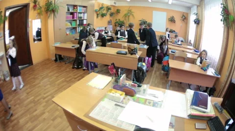 Start of the lesson at school, children ... | Stock Video | Pond5