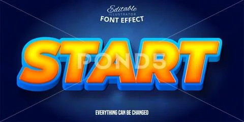 Start text, 3d editable font effect ~ Clip Art #127287239
