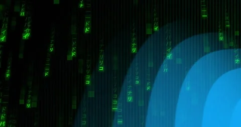 Starting falling green code streams as b... | Stock Video | Pond5