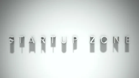 startup zone 3D title animation white te... | Stock Video | Pond5