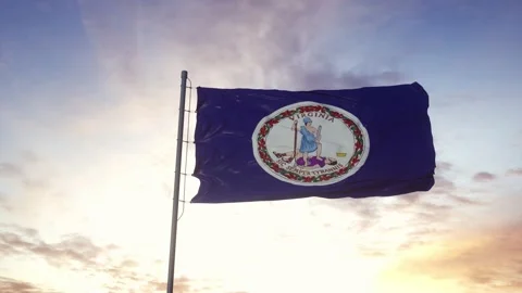 State flag of Virginia waving in the win... | Stock Video | Pond5