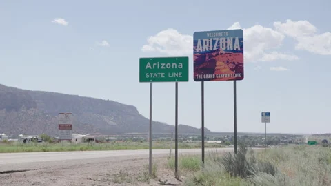State Line of Arizona and Utah heading i... | Stock Video | Pond5