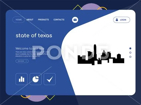 State of texas Landing page website template design ~ Clip Art #90185823