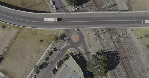 Static aerial perspective showing traffi... | Stock Video | Pond5