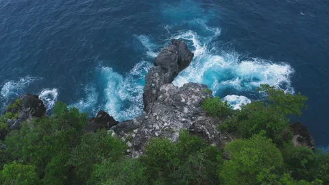Static aerial top view of ocean waves an... | Stock Video | Pond5