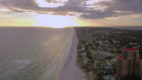 Static aerial view of the white sand bea... | Stock Video | Pond5
