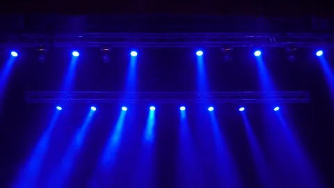 static blue light from stage lighting eq... | Stock Video | Pond5