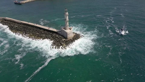 Static camera of a sailing boat leaving ... | Stock Video | Pond5
