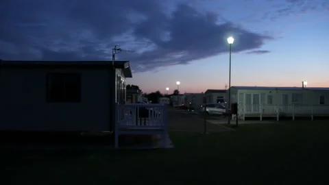 A static caravan park site in England at... | Stock Video | Pond5
