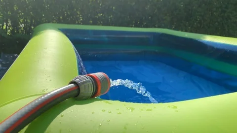 [Static, close-up] Small garden pool bei... | Stock Video | Pond5