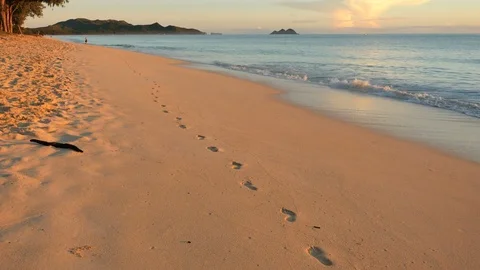 static extreme wide shot of footprints a... | Stock Video | Pond5