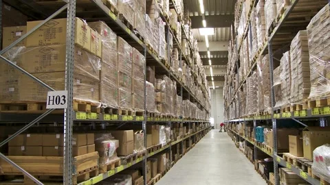 Static interior of modern warehouse stor... | Stock Video | Pond5