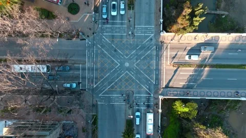 Static overhead view of people passing a... | Stock Video | Pond5