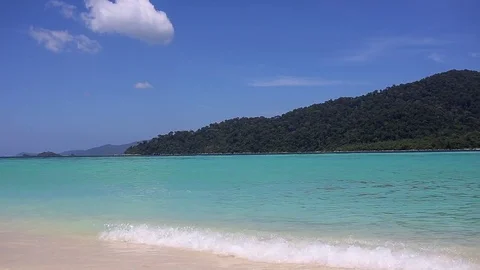 Static scene. Blue sky and sand. Sea wat... | Stock Video | Pond5