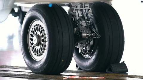 Static shooting, aircraft in a hangar, l... | Stock Video | Pond5