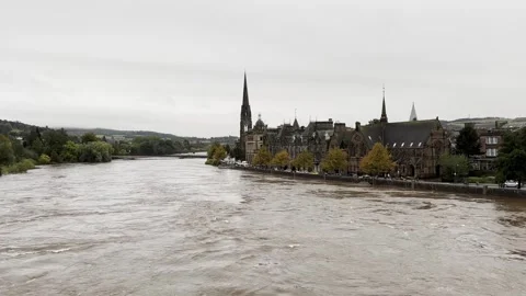 Static shot above the River Tay showing ... | Stock Video | Pond5