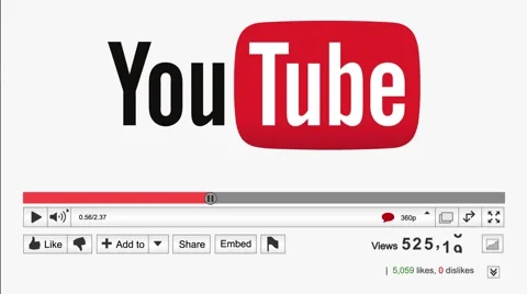 Static shot of an animated Youtube view ... | Stock Video | Pond5