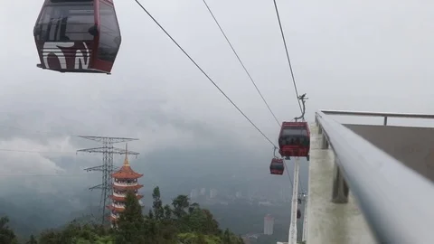 Static shot of gondolas filled with peop... | Stock Video | Pond5