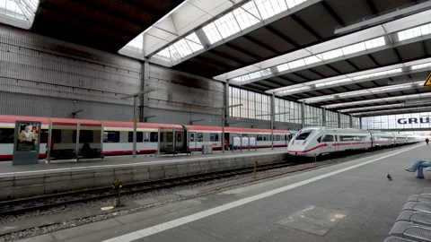 A static shot of a high speed train depa... | Stock Video | Pond5