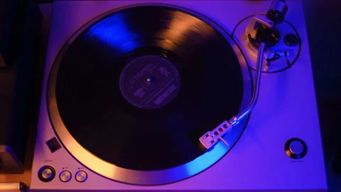 Static shot of a modern vinyl player pla... | Stock Video | Pond5