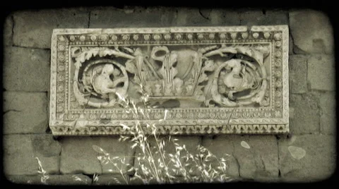 Static shot of a sculpture on the facade... | Stock Video | Pond5