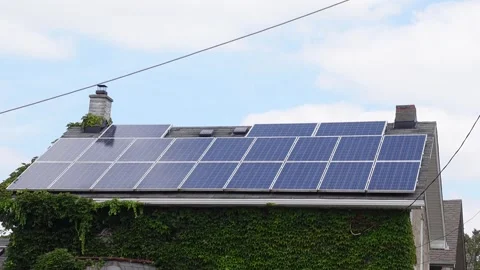 static shot of solar panels installed on... | Stock Video | Pond5