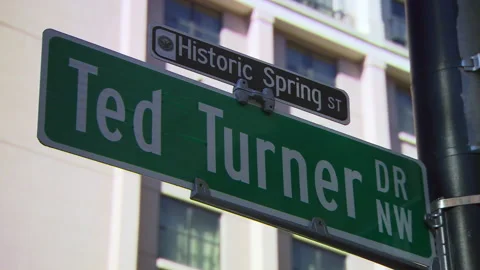 Static shot of a Ted Turner Drive sign o... | Stock Video | Pond5