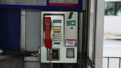 Static shot of a telephone in Hong Kong ... | Stock Video | Pond5