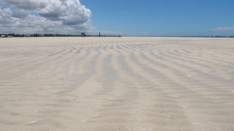 Static shot a wet, white sand beach, in ... | Stock Video | Pond5