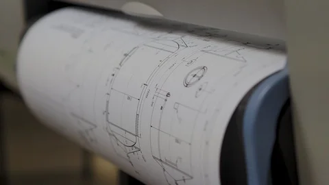 Static shot of Wide format printer, plot... | Stock Video | Pond5