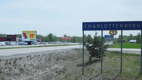 Static view of a Charlottenberg town roa... | Stock Video | Pond5