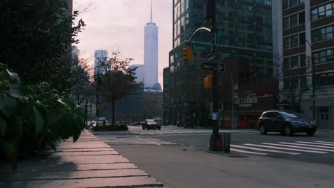 Static view of street while people and c... | Stock Video | Pond5