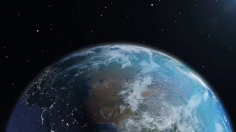 Stationary Orbit Over Cgi Earth. 3D anim... | Stock Video | Pond5